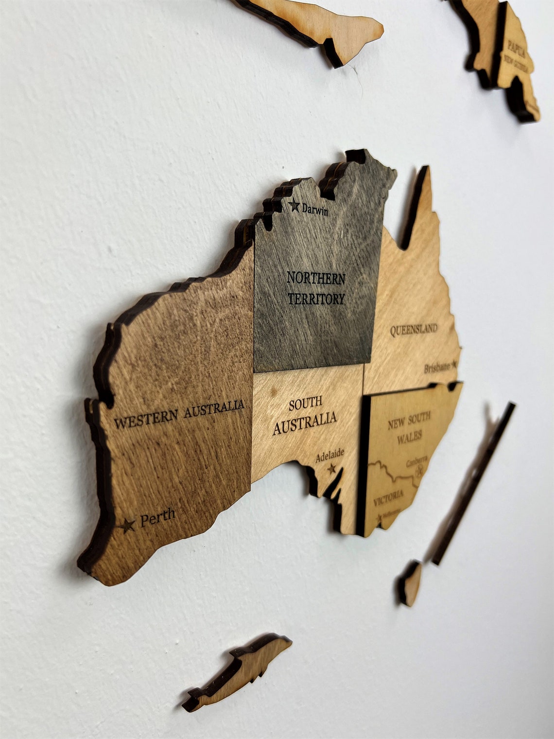 Wooden World Map 3D Wooden Map Multicolored Map Weltkarte Holz - Etsy