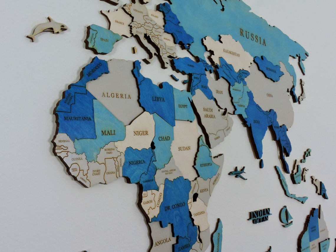 Wooden World Map of the World Wall Art Decor Wood Wall Art - Etsy