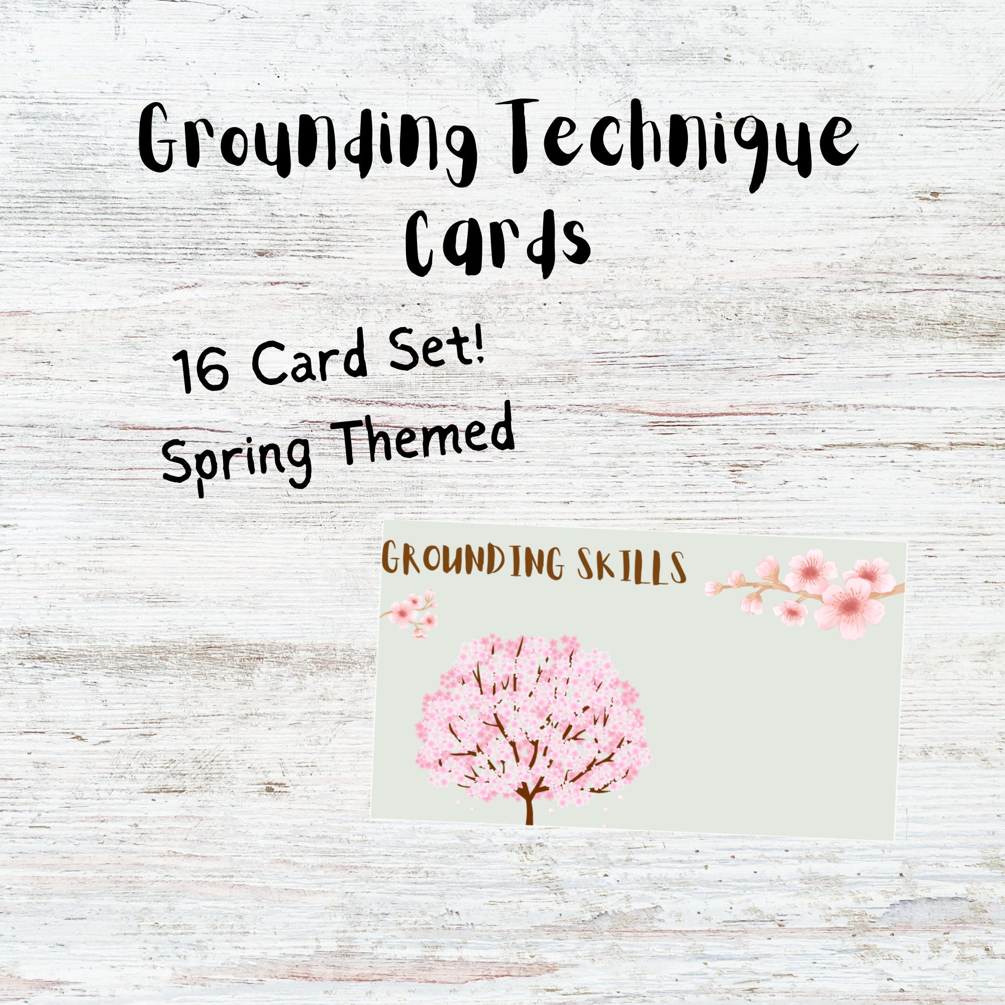 Spring Grounding Technique Coping Therapy Cards Anxiety, CPTSD, DID ...
