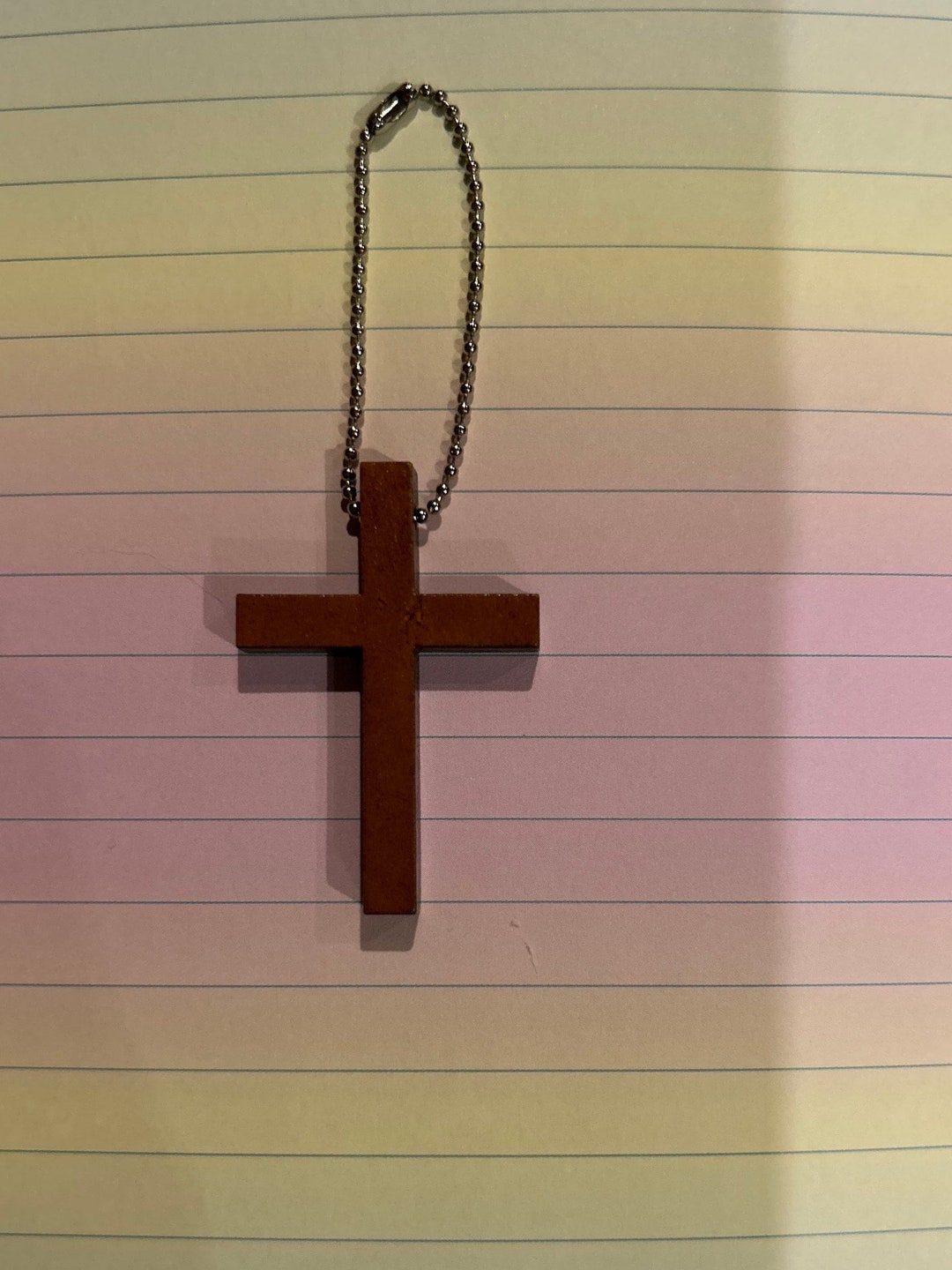 Wooden Cross Keychain - Etsy