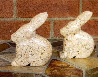 Stone Rabbit Garden Statue - Etsy