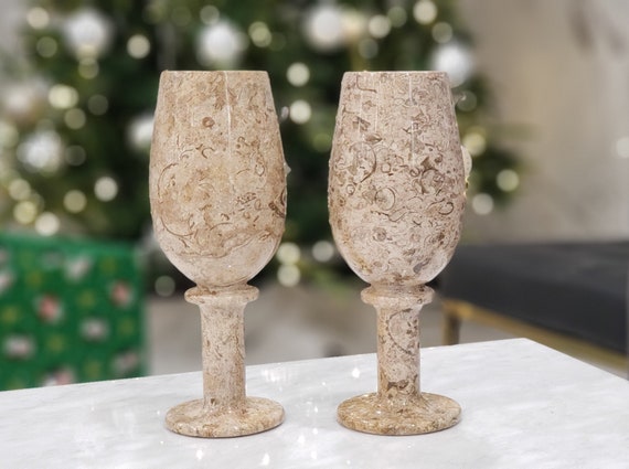 Two Champagne Glasses Set Unique Champagne Glasses Stone Cup Natural Onyx Marble Handmade Cups Small Cups 3 X 8 Inches Etsy UK