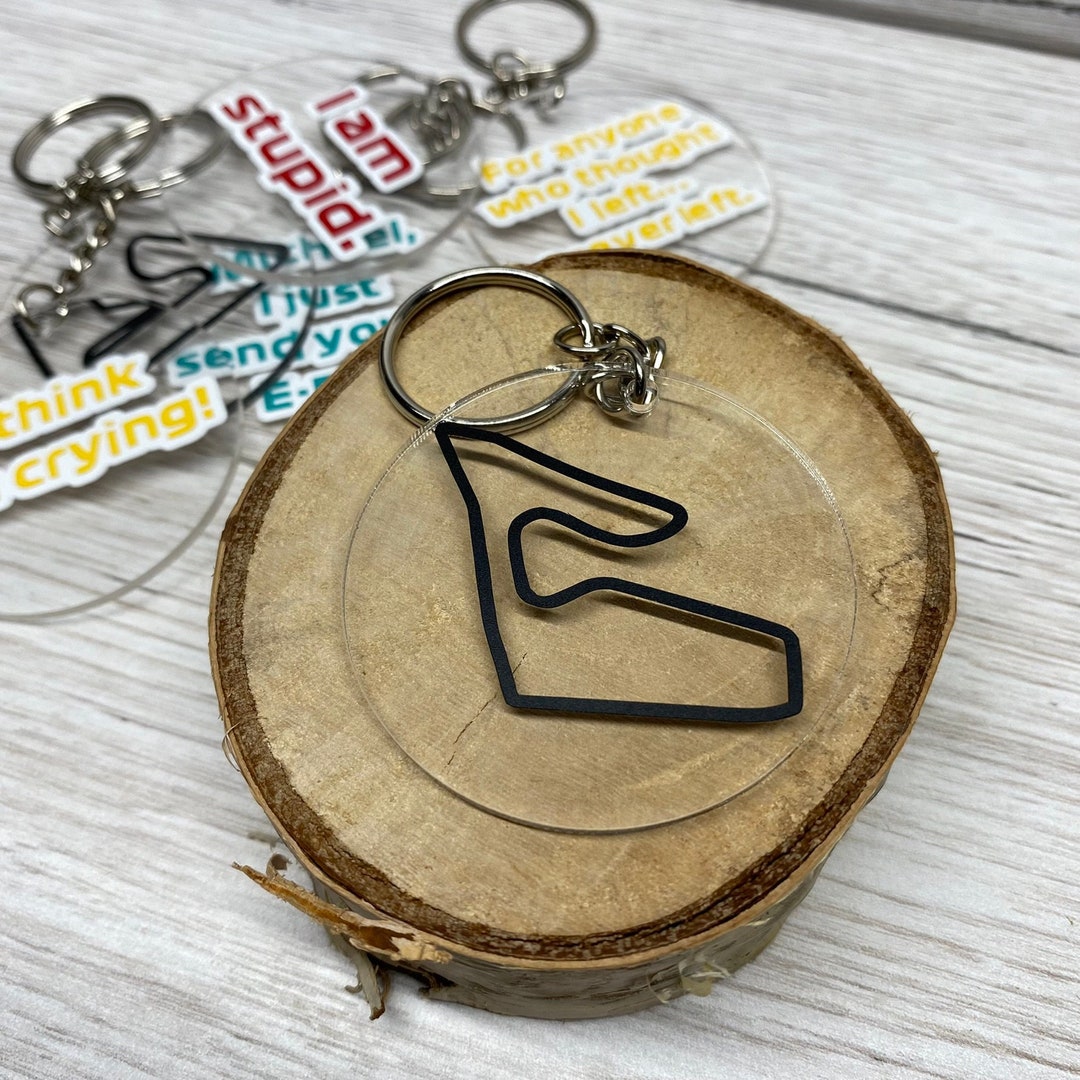 Race Circuit Layout Keyring Accessories Vinyl Letter Keychain Formula ...