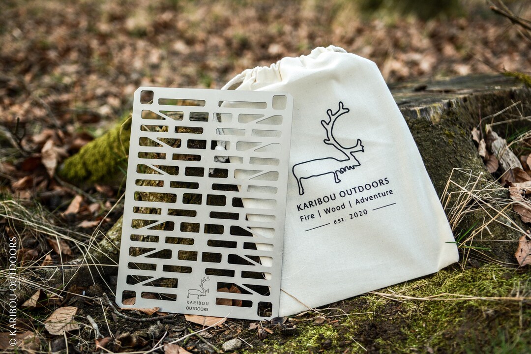 Bushcraft Grill Plate With Cotton Bag, Portable Grill Grid, Stainless ...