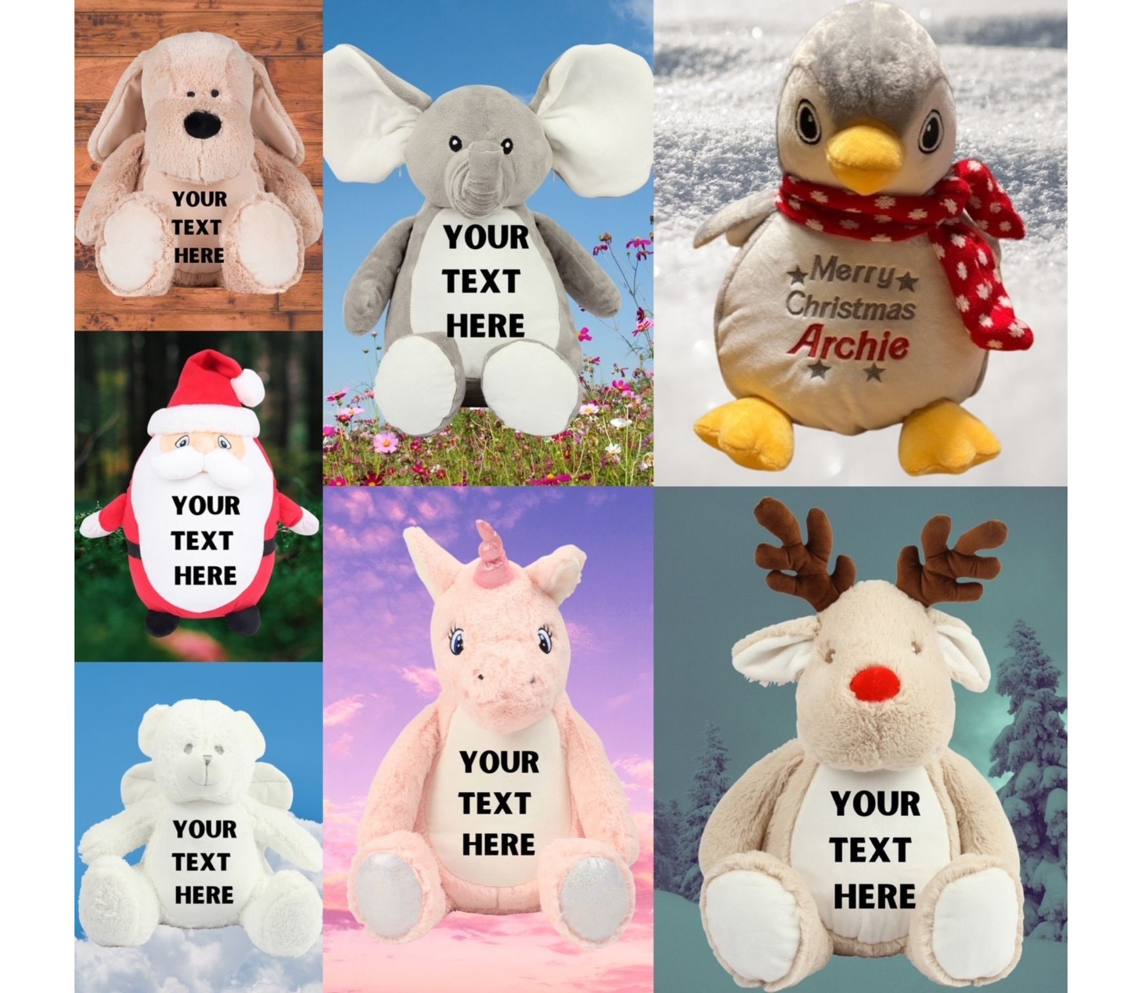 Personalised Embroidered Large Plush Toys, Removeable Insert for Pj's ...