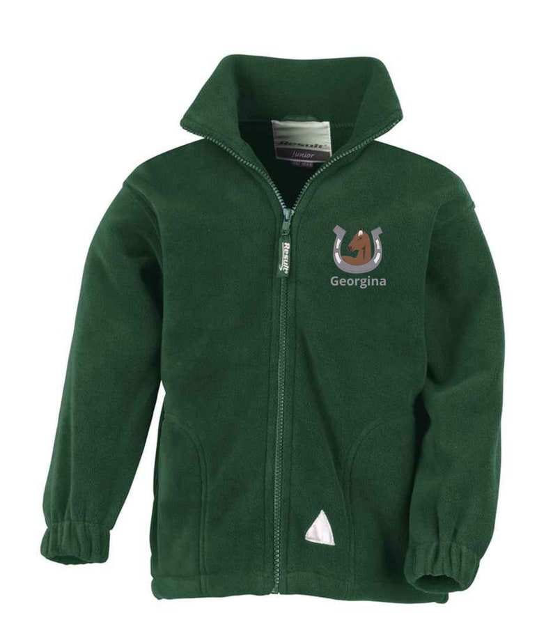 Kids Horse Riding Fleece Coat, Fleece Riding Jacket, Personalised Kids ...