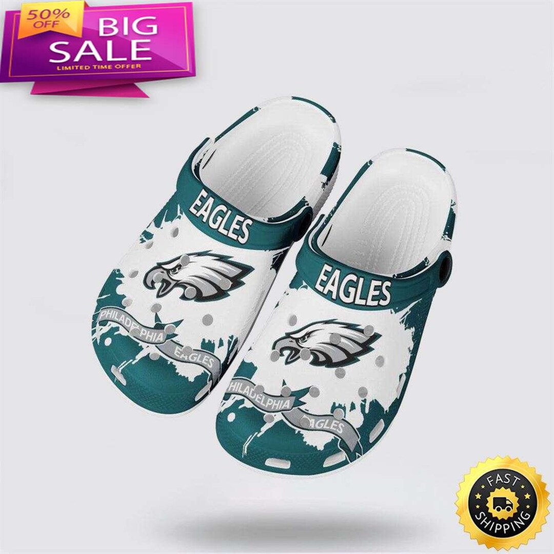 NFL Philadelphia Eagles Crocs Clog Shoes Show Your Team Spirit - Etsy