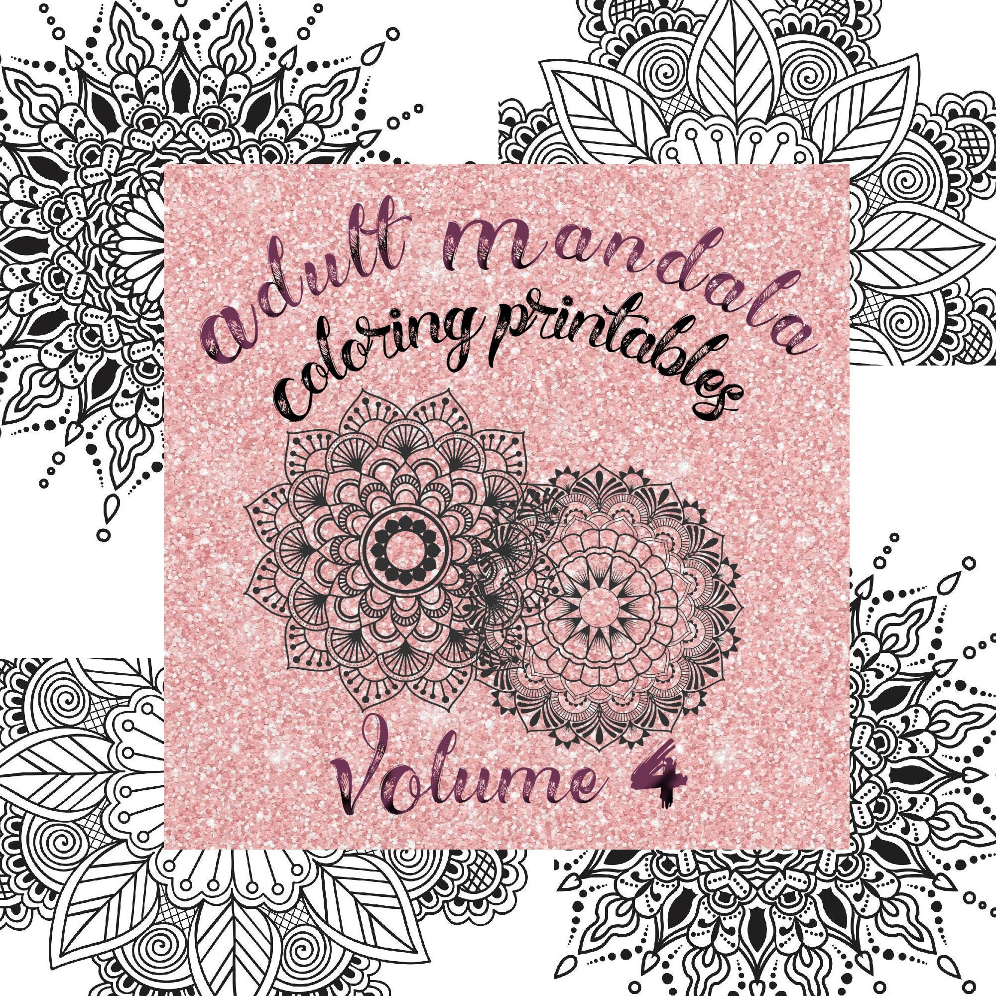 Mandala Printable Adult Color Pages Floral Coloring Book Vol 4 - Etsy