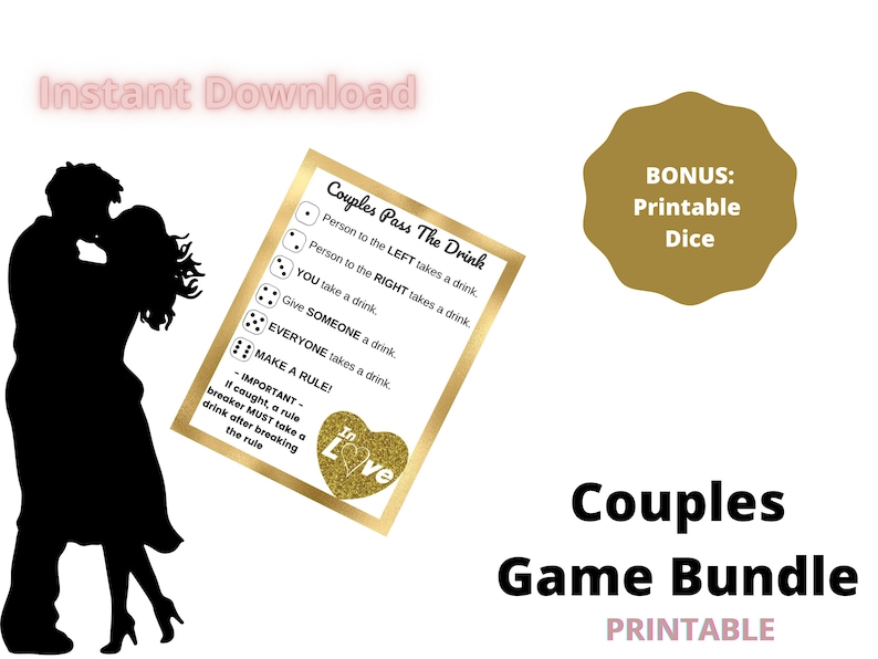Couple Games Printable, Date Night Games, Dice Set Included ...