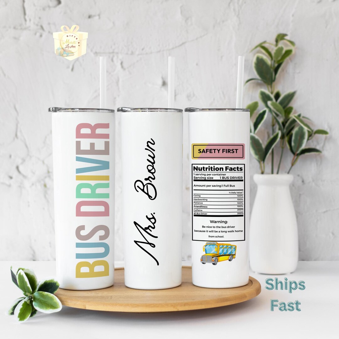 Customized School Bus Driver Tumbler, Personalized Bus Driver Tumbler ...