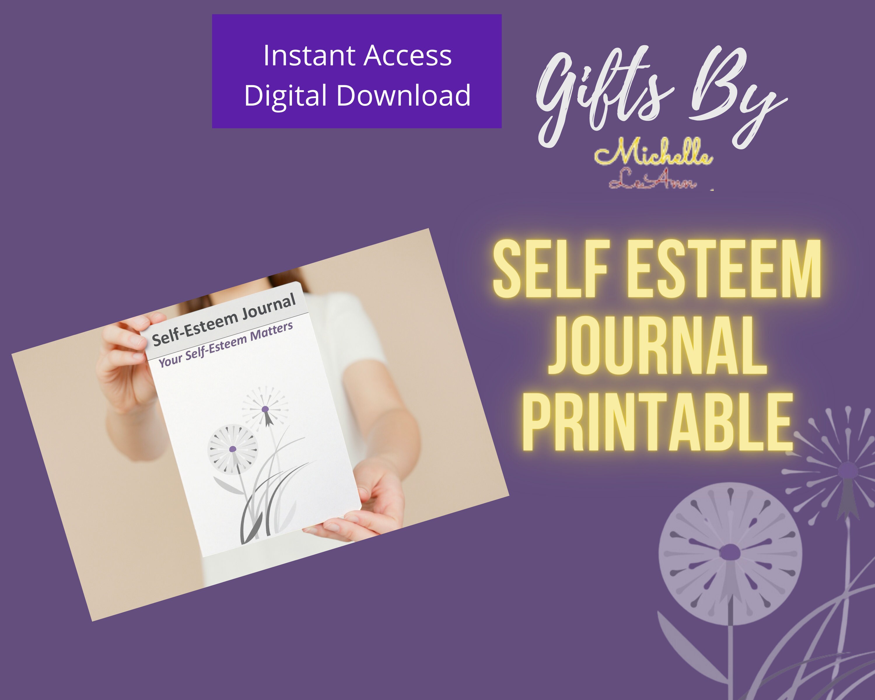Self Esteem Printable With Positive Affirmations, Digital Download ...