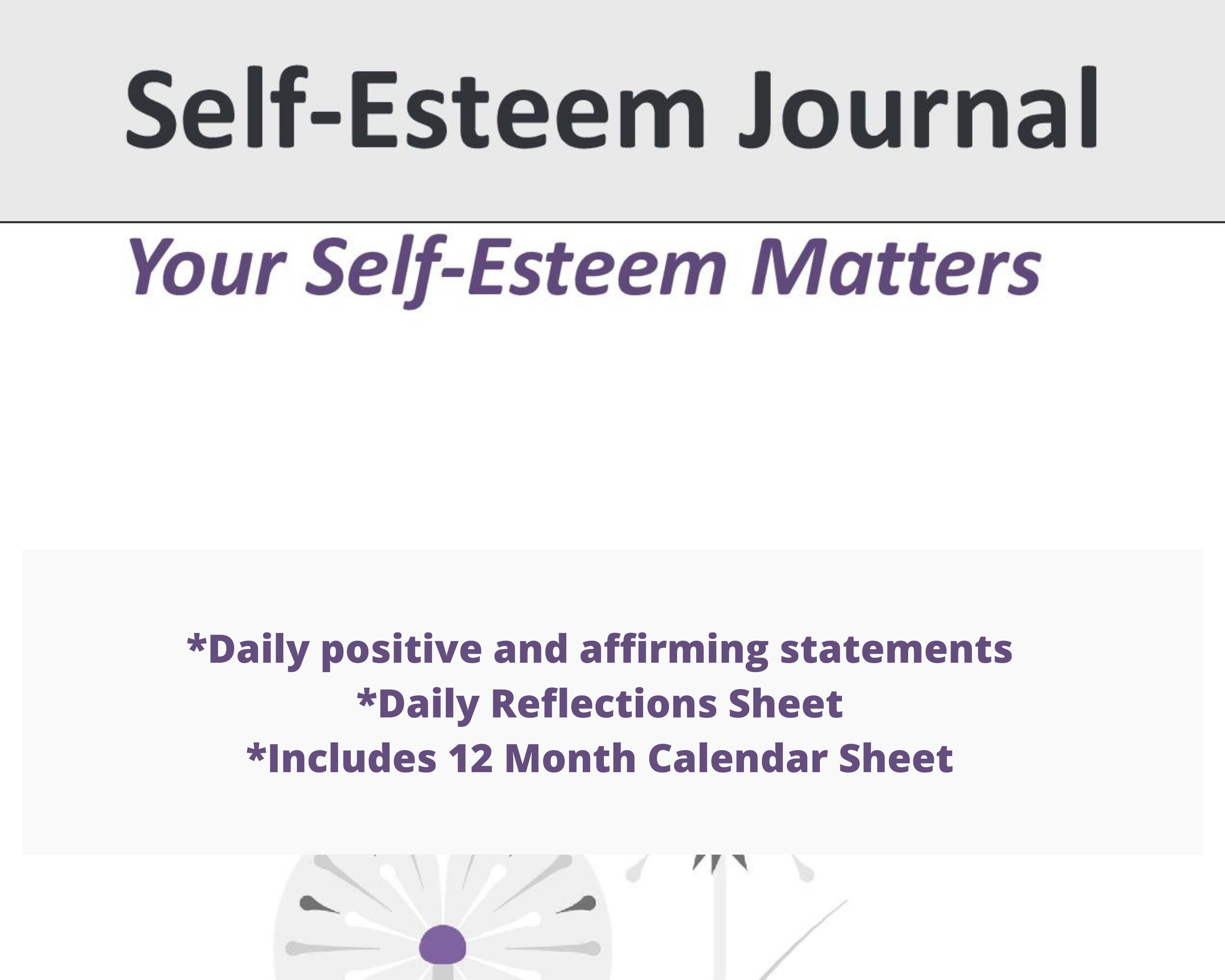 Self Esteem Printable With Positive Affirmations, Digital Download ...