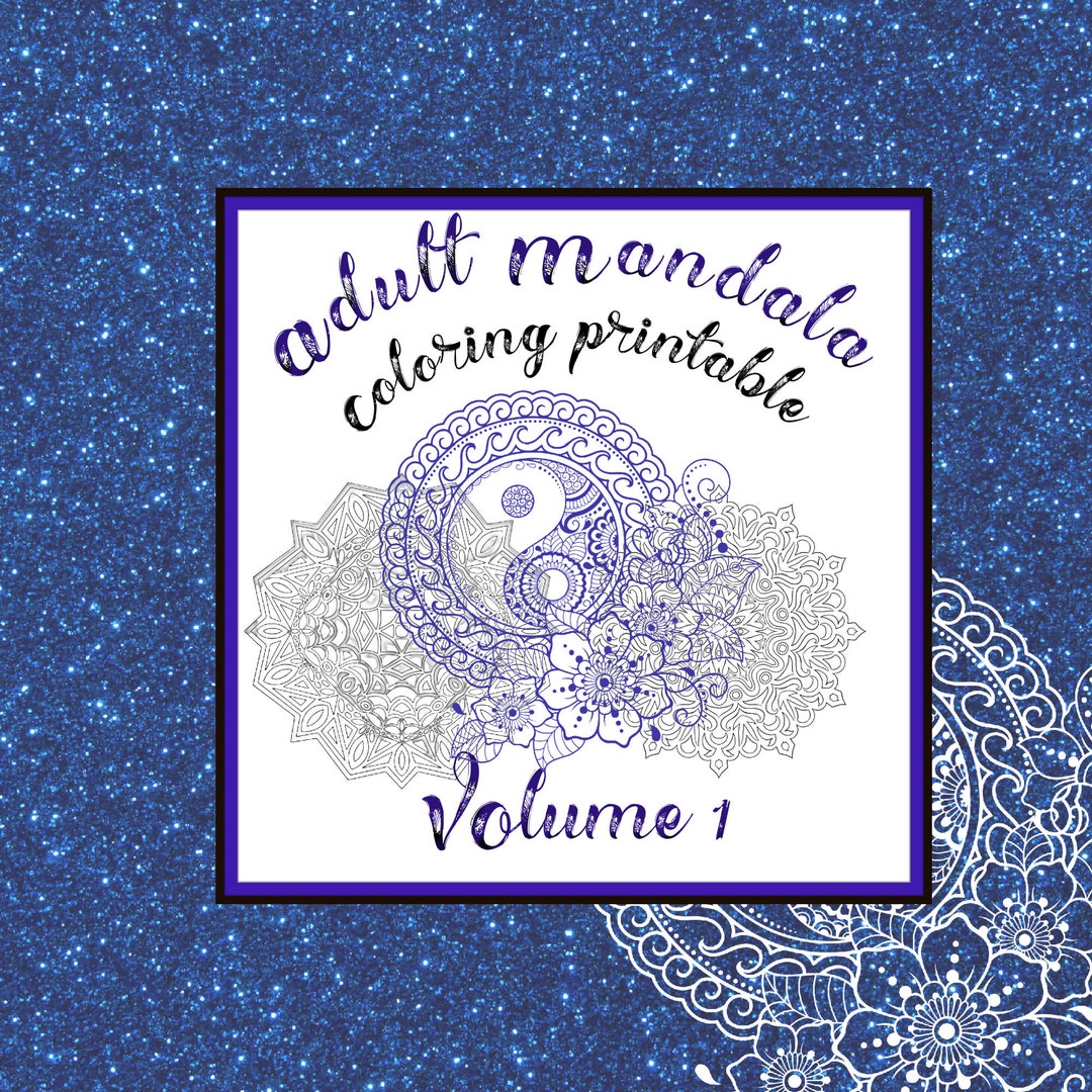 Mandala Printable - Adult Color Pages - Floral Coloring Book Vol 1 DIY ...
