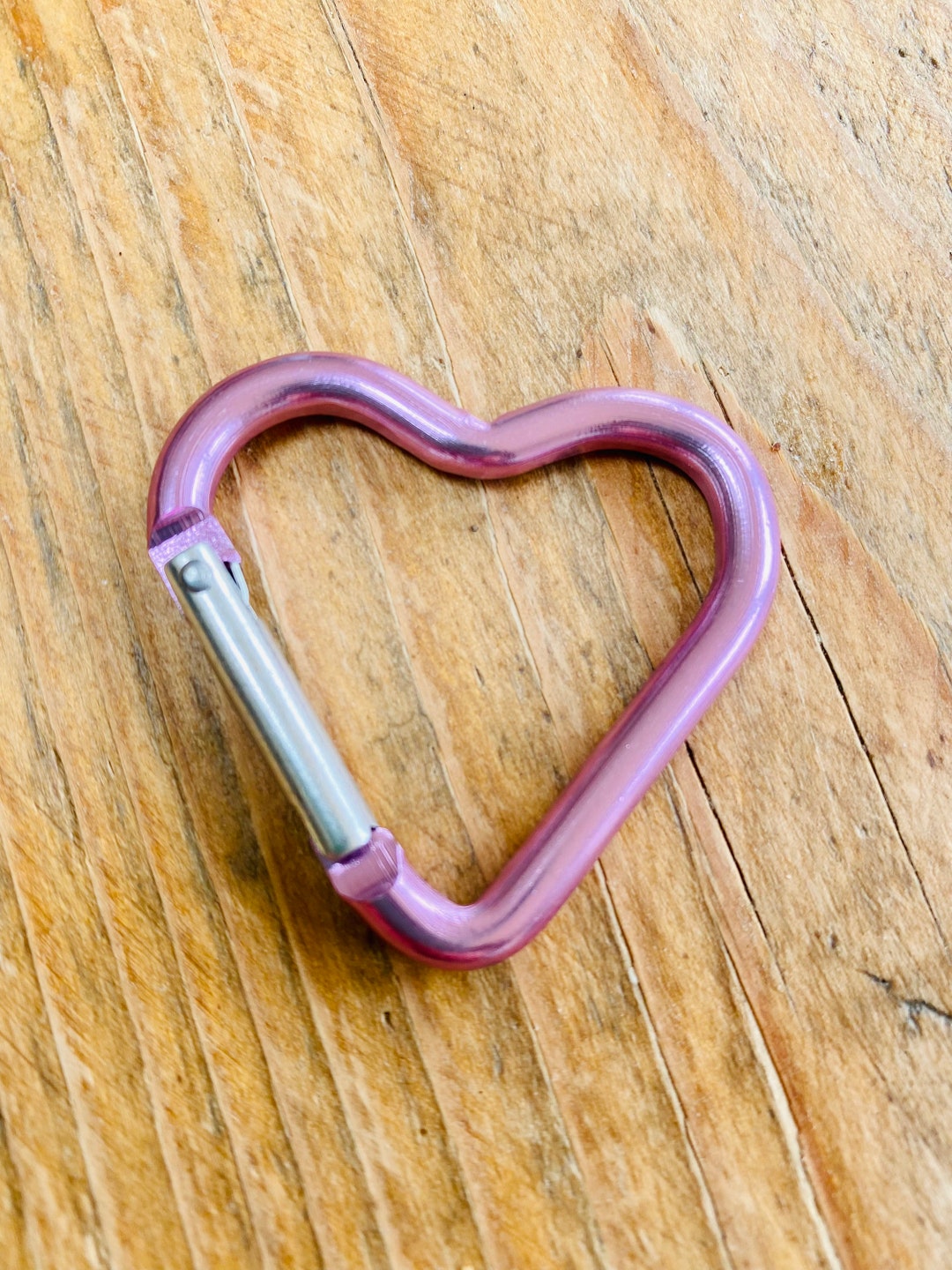 Pink Heart Carabiner Clip Keychain - Stocking Stuffer - Etsy