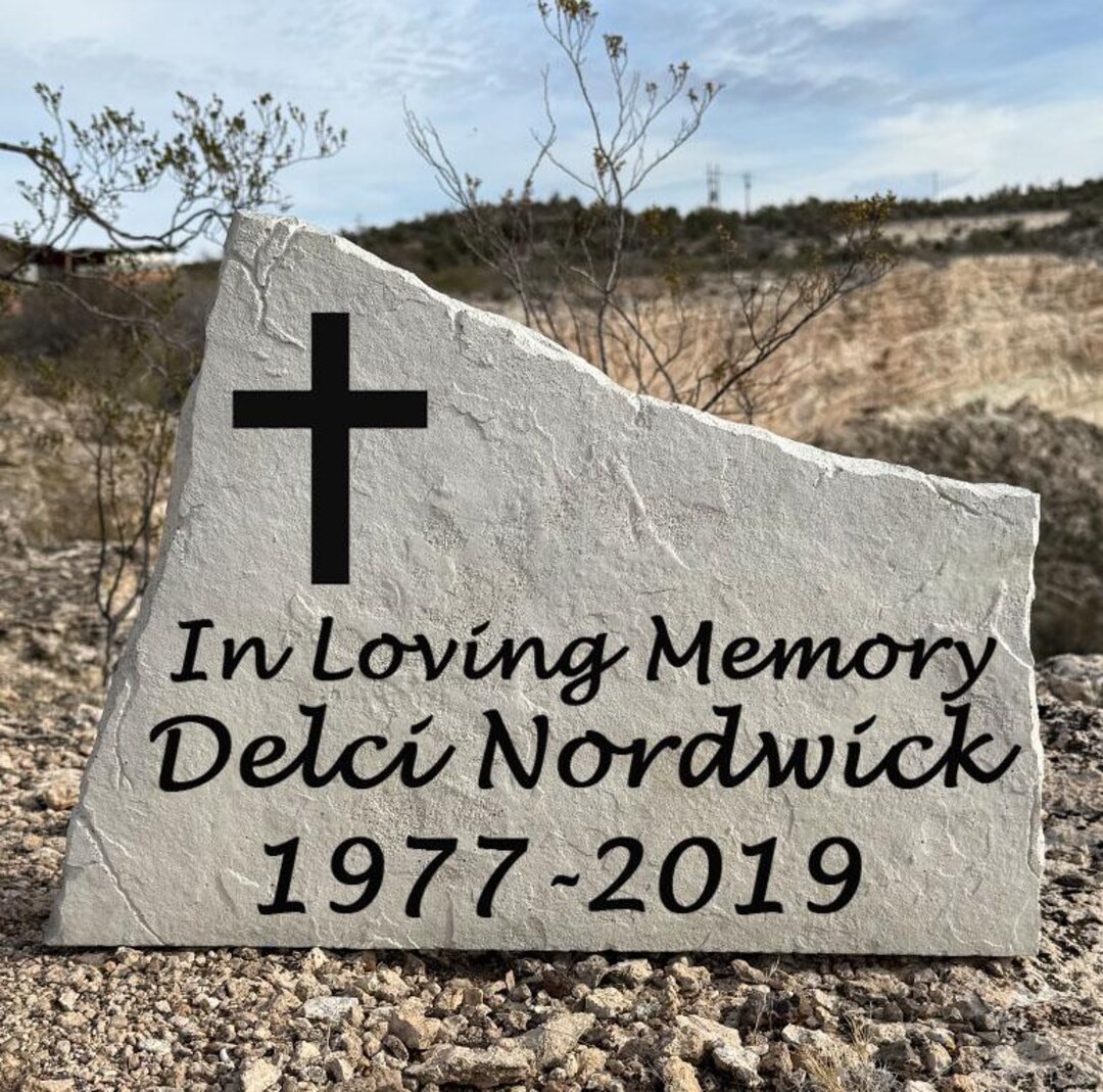 Cross Memorial Stone – Personalized Engraved Tribute - Etsy