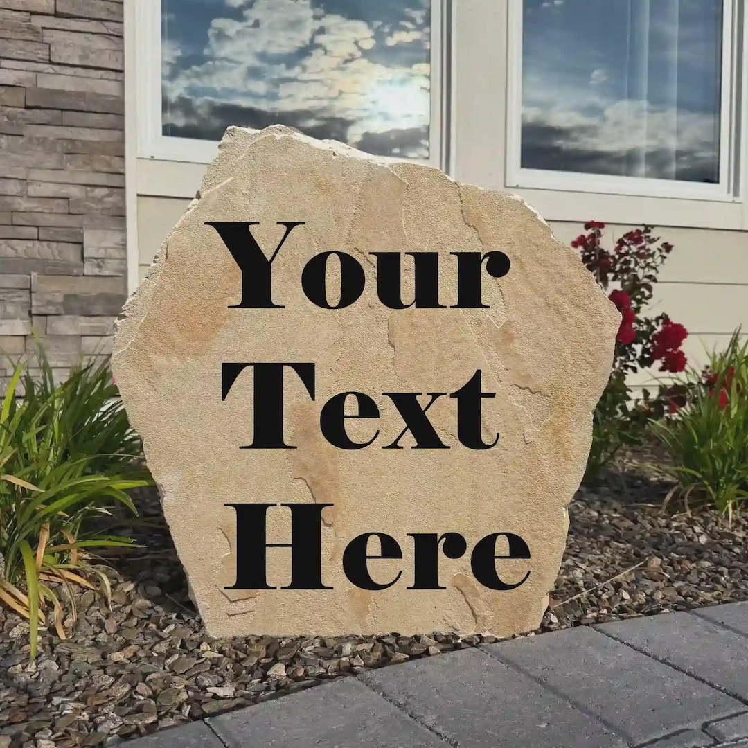 Hand-carved Flagstone Address Sign | Custom Deer Design - Etsy