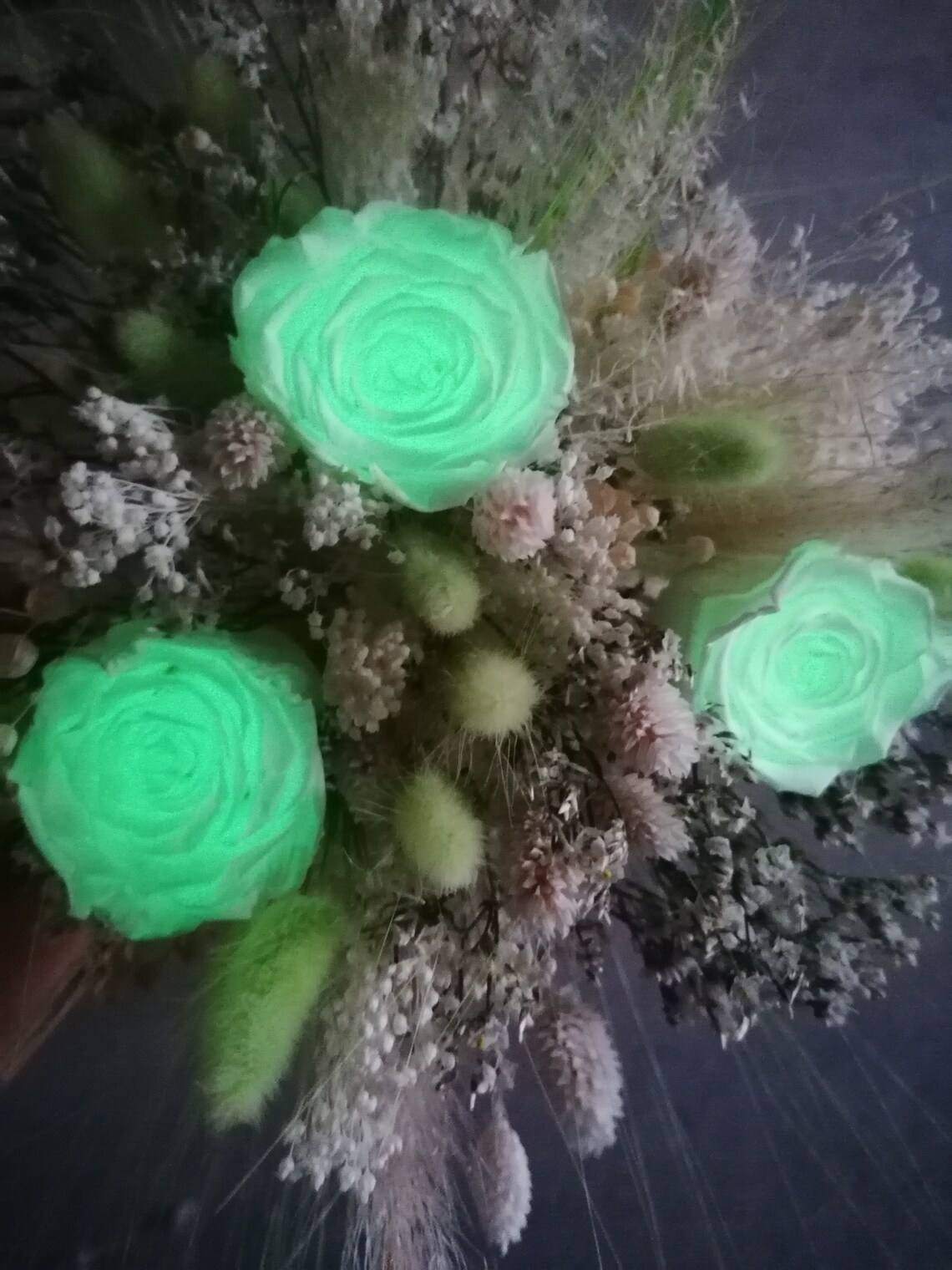 Phosphorescent Pink GLOW Bouquet, Dried Flower Bouquet - Etsy