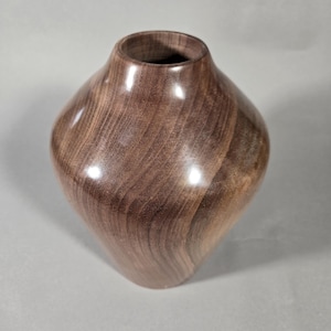 Stunning Wood Turned Walnut Vase- - Etsy