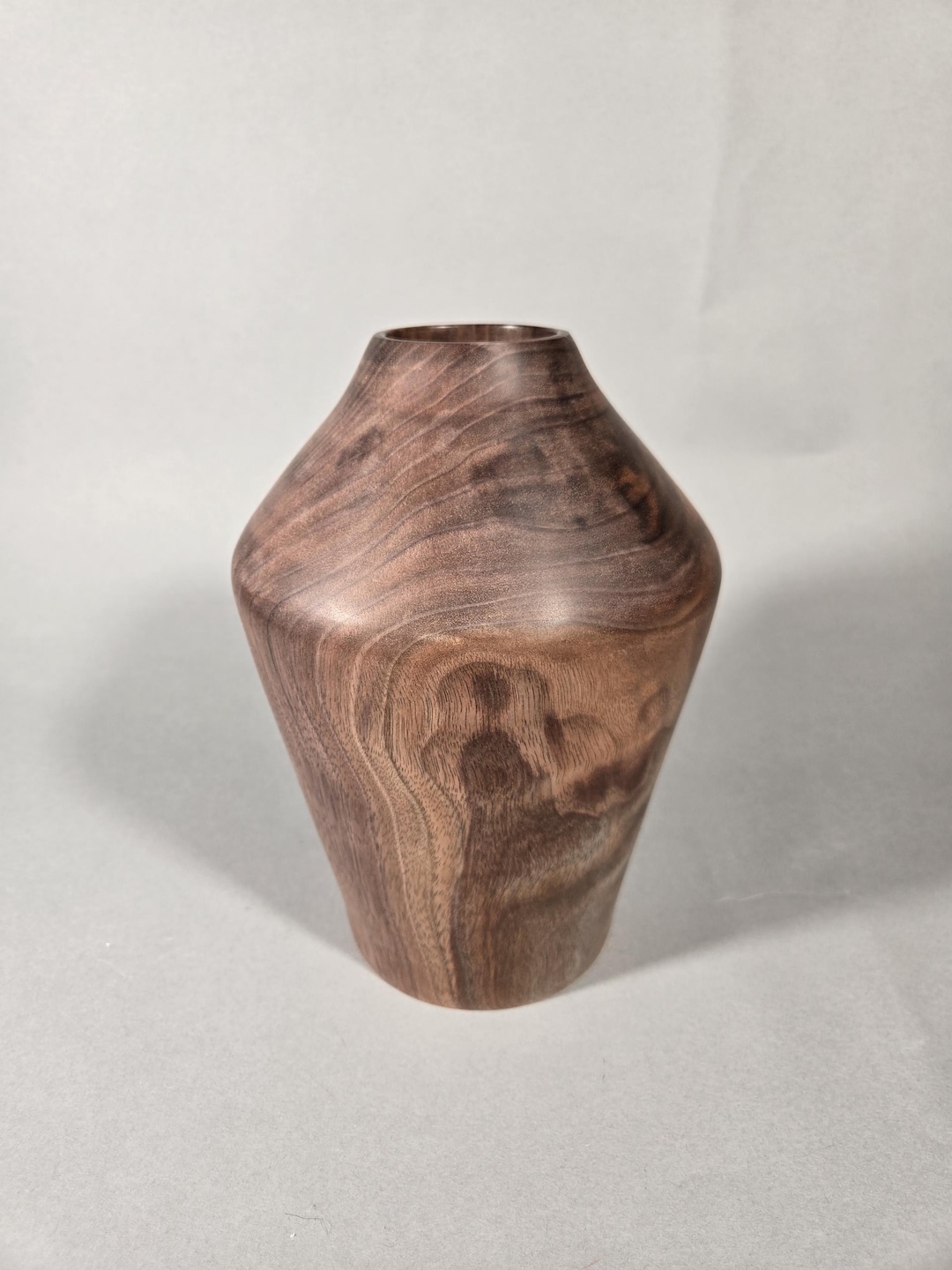 Wood Turned Walnut Vase: Decorative Centerpiece (8.25" X 6") - Etsy