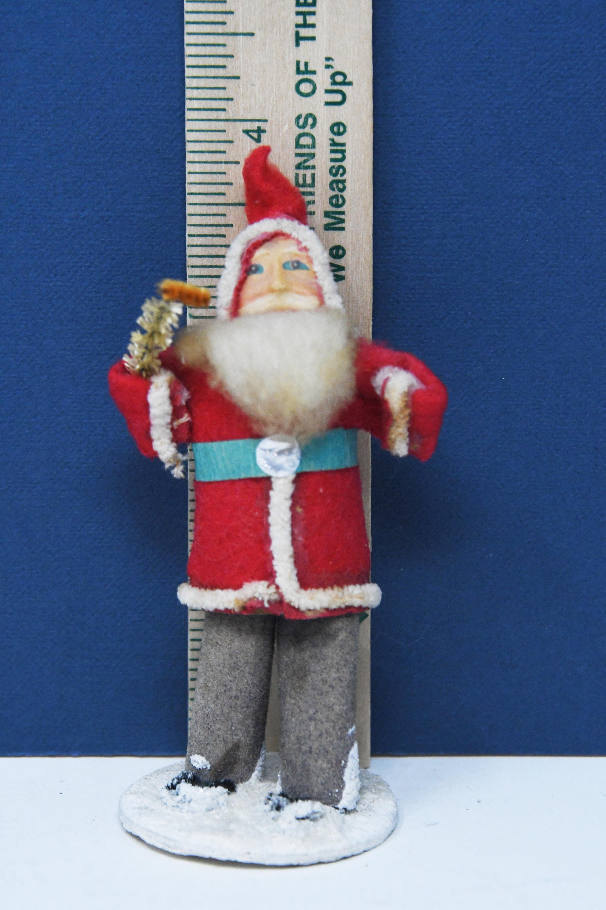 Vintage Santa Figure From 1930's 1940's With Felt Coat and Chenille ...