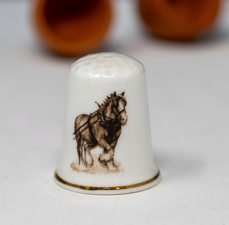 Vintage Set of Five Thimbles - Bone China - Ceramic and Terracotta ...