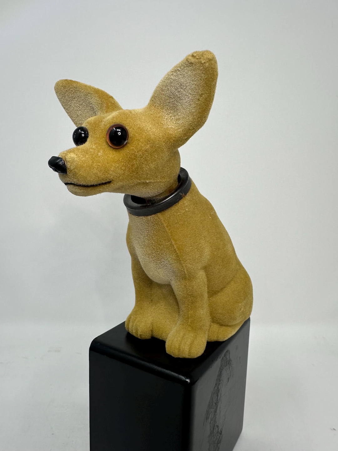 Vintage Flocked - Bobble Head - Nodder - Chihuahua Dog - Glass Eyes ...