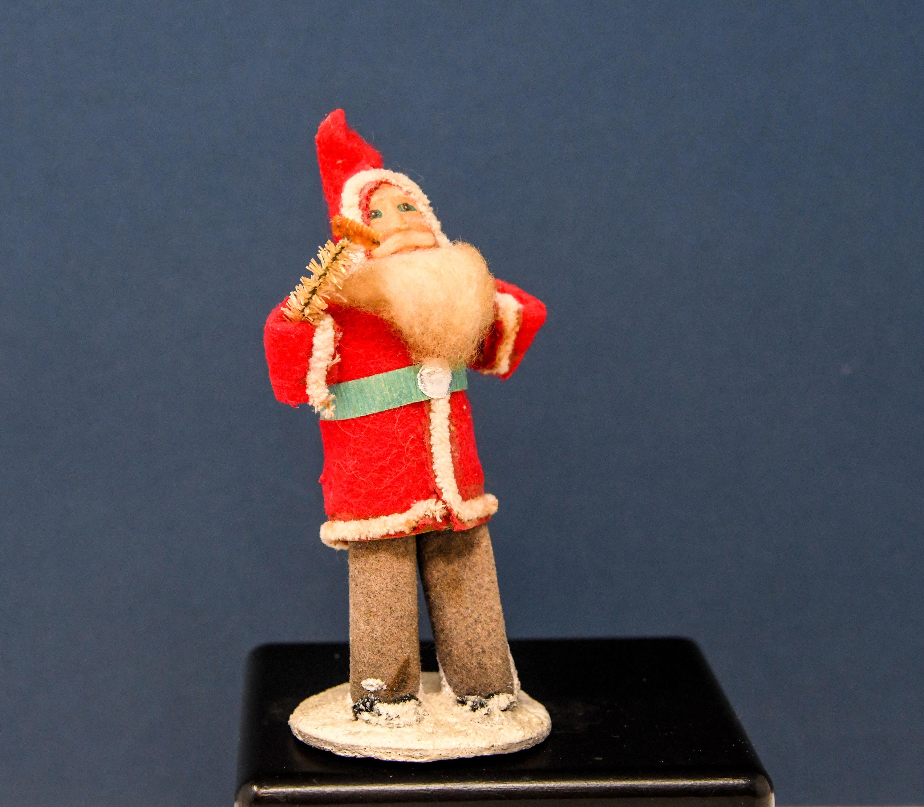 Vintage Santa Figure From 1930's 1940's With Felt Coat and Chenille ...