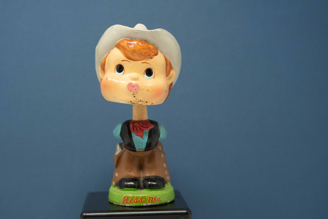 Vintage Cowboy Kiss Me Bobble Head - Nodder Figurine - 1960s - Etsy