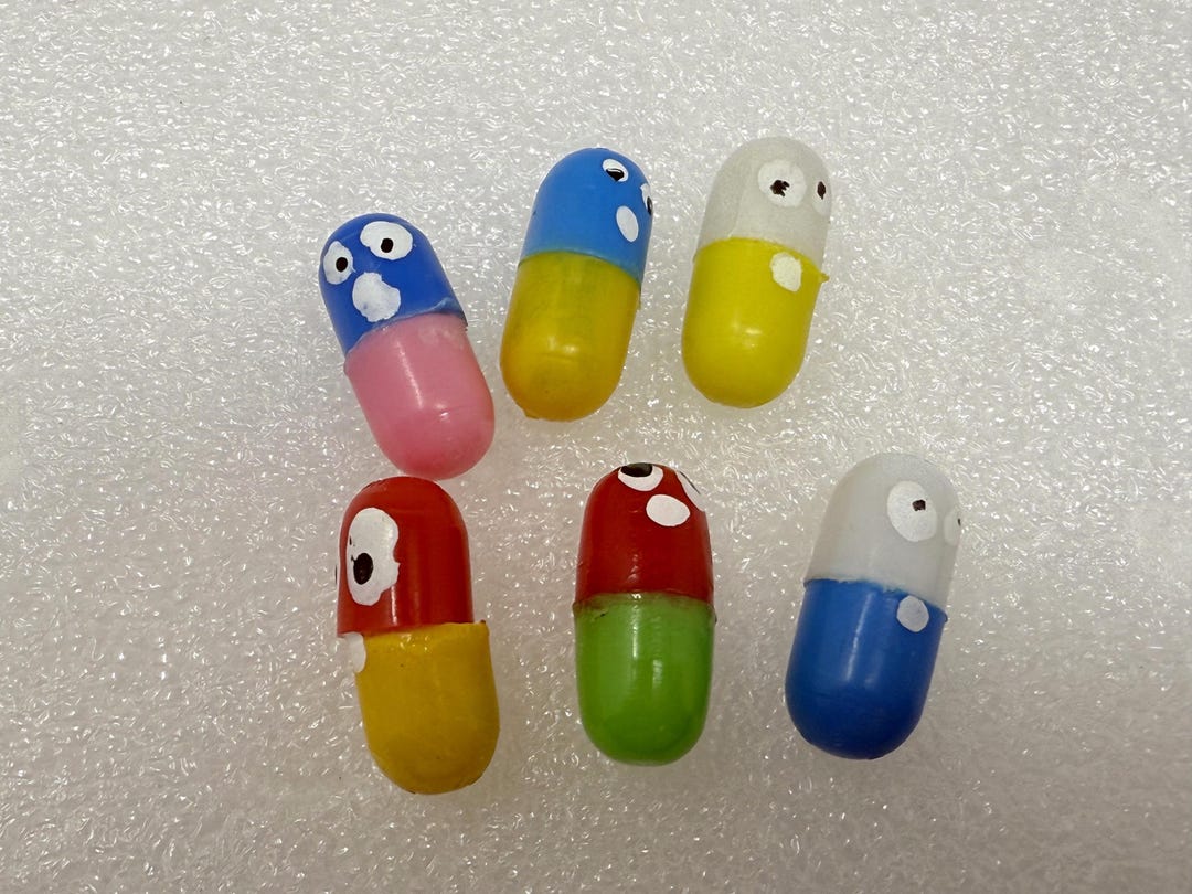 Vintage -six - Jumping Beans Pill Capsules - Cracker Jack Prize ...