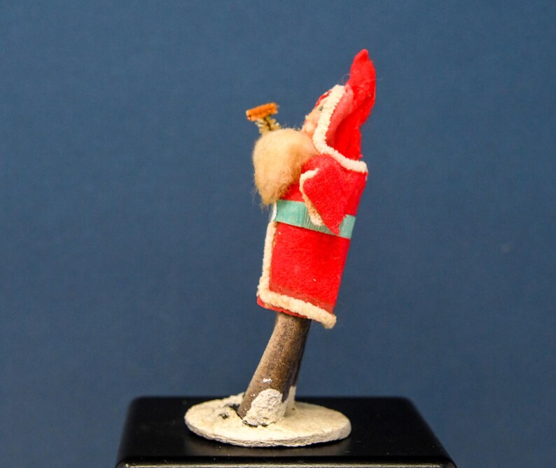 Vintage Santa Figure From 1930's 1940's With Felt Coat and Chenille ...