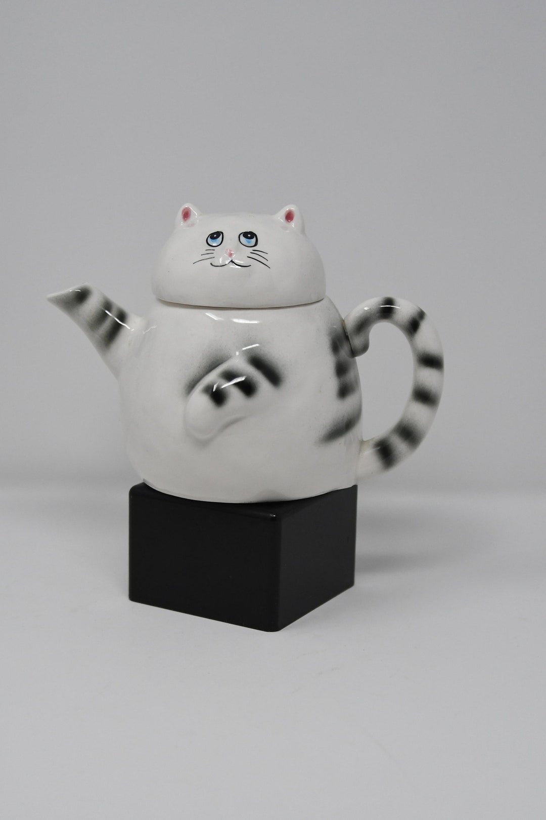 Lefton Striped Cat Teapot - Vintage Kitten/cat Porcelain Tea Pot - Etsy