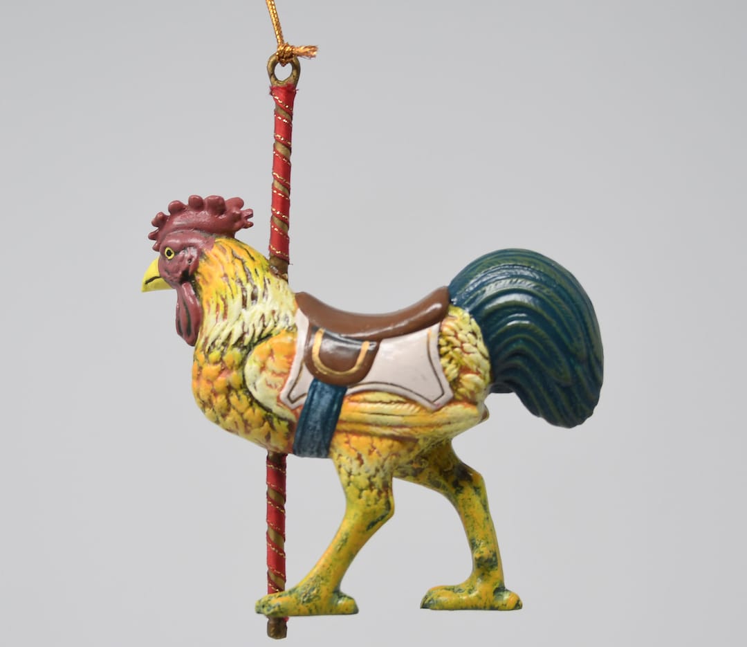 Carousel Animal Rooster Ornament Smithsonian by Kurt Adler - Etsy