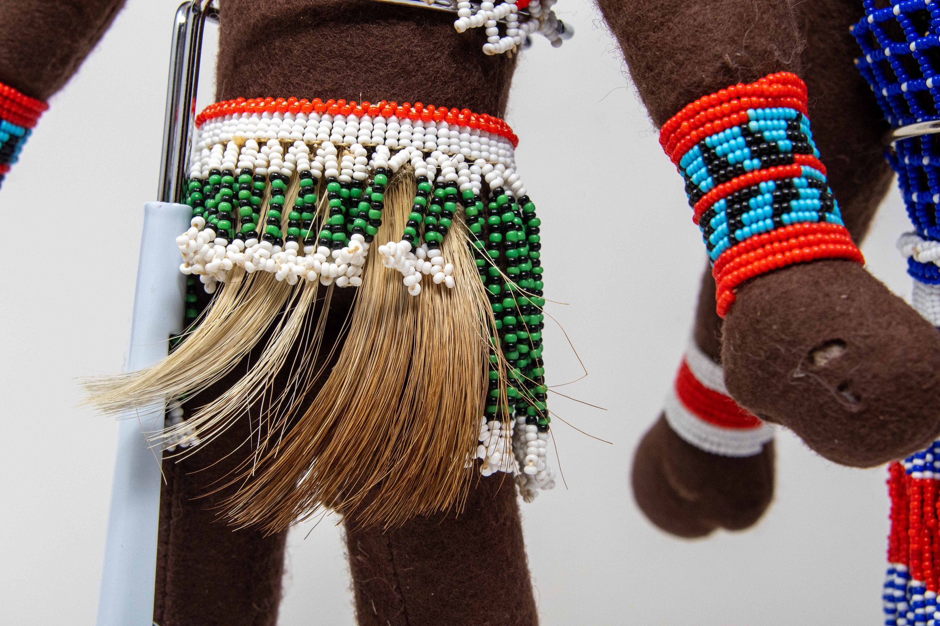 A Pair of Large Vintage South African Zulu Handmade Beaded Felt Dolls ...