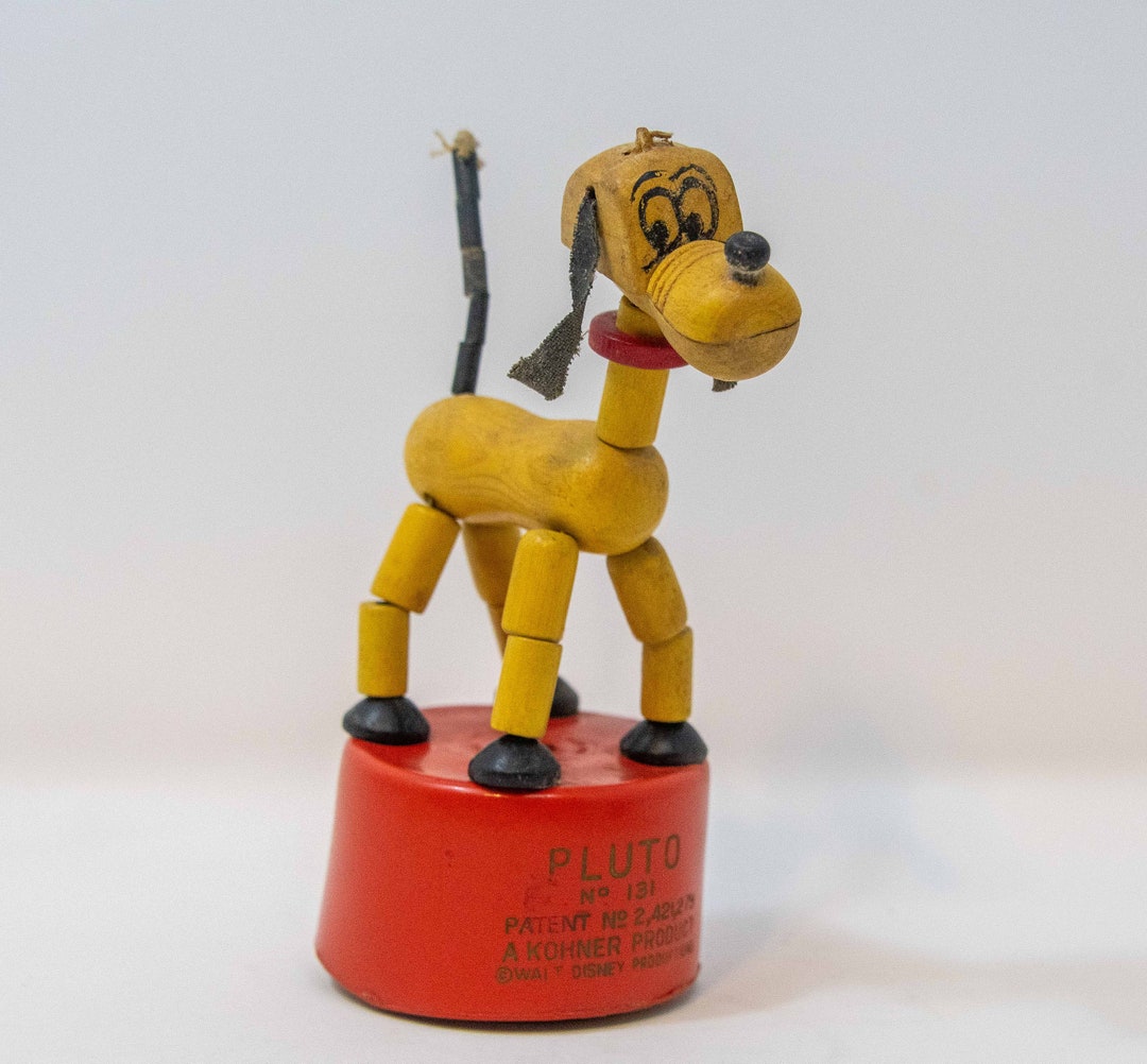Vintage Kohner Pluto Push Puppet Walt Disney Patent 131 Made in 1940s ...