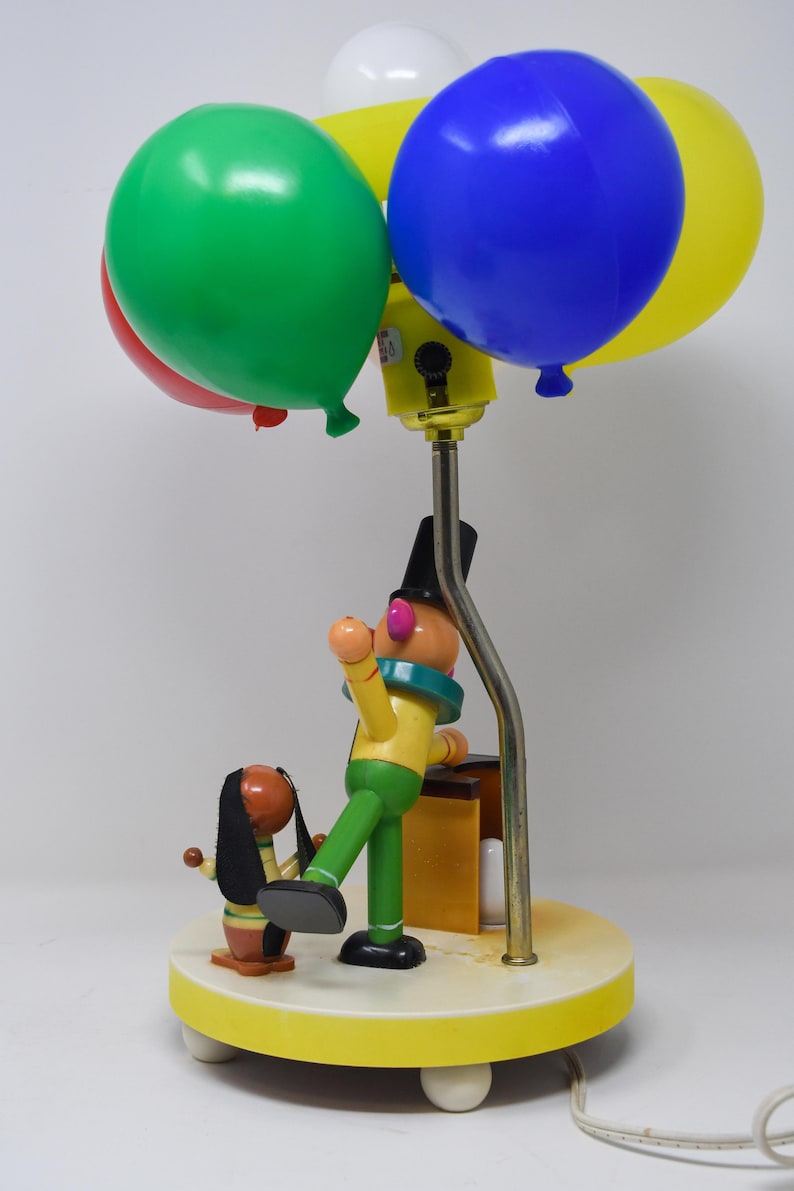 Vintage 1970s Dolly Toy Co Balloon Clown Table Lamp & Night - Etsy