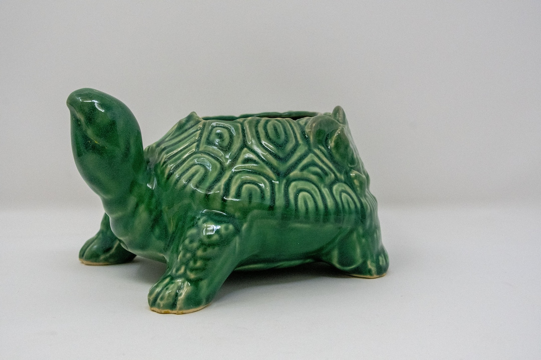 Vintage Turtle Planter Turtle Shaped Pot Turtle Planter Pottery ...