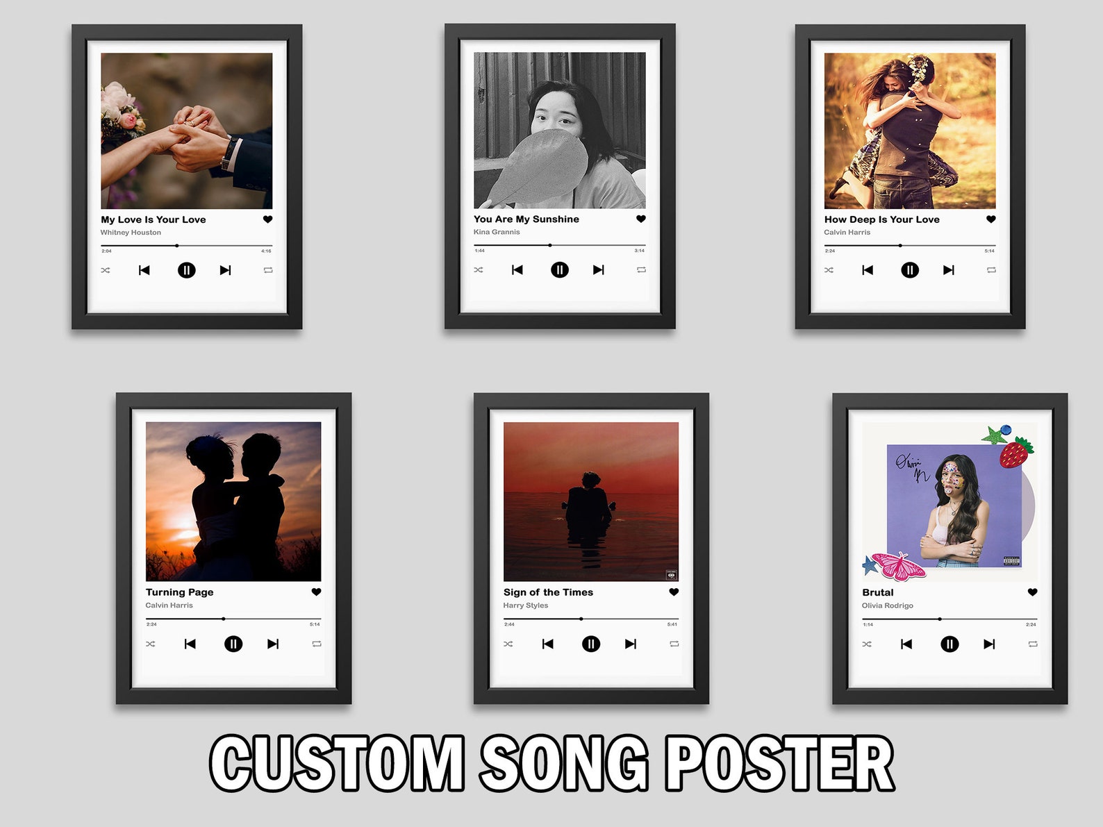 Personalized Spotify Poster With Photo Custom Song Poster | Etsy