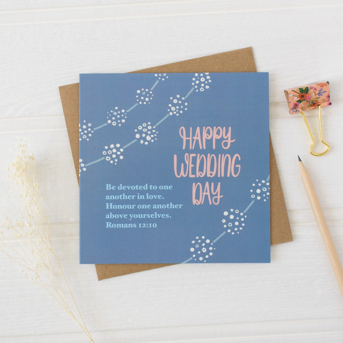Bible Verse Wedding Card | Congratulations on Your Marriage | Hand ...