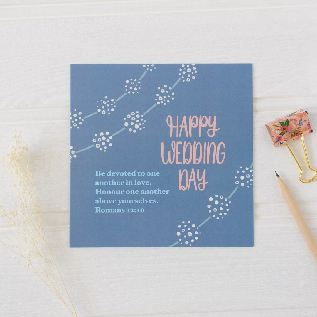 Bible Verse Wedding Card | Congratulations on Your Marriage | Hand ...