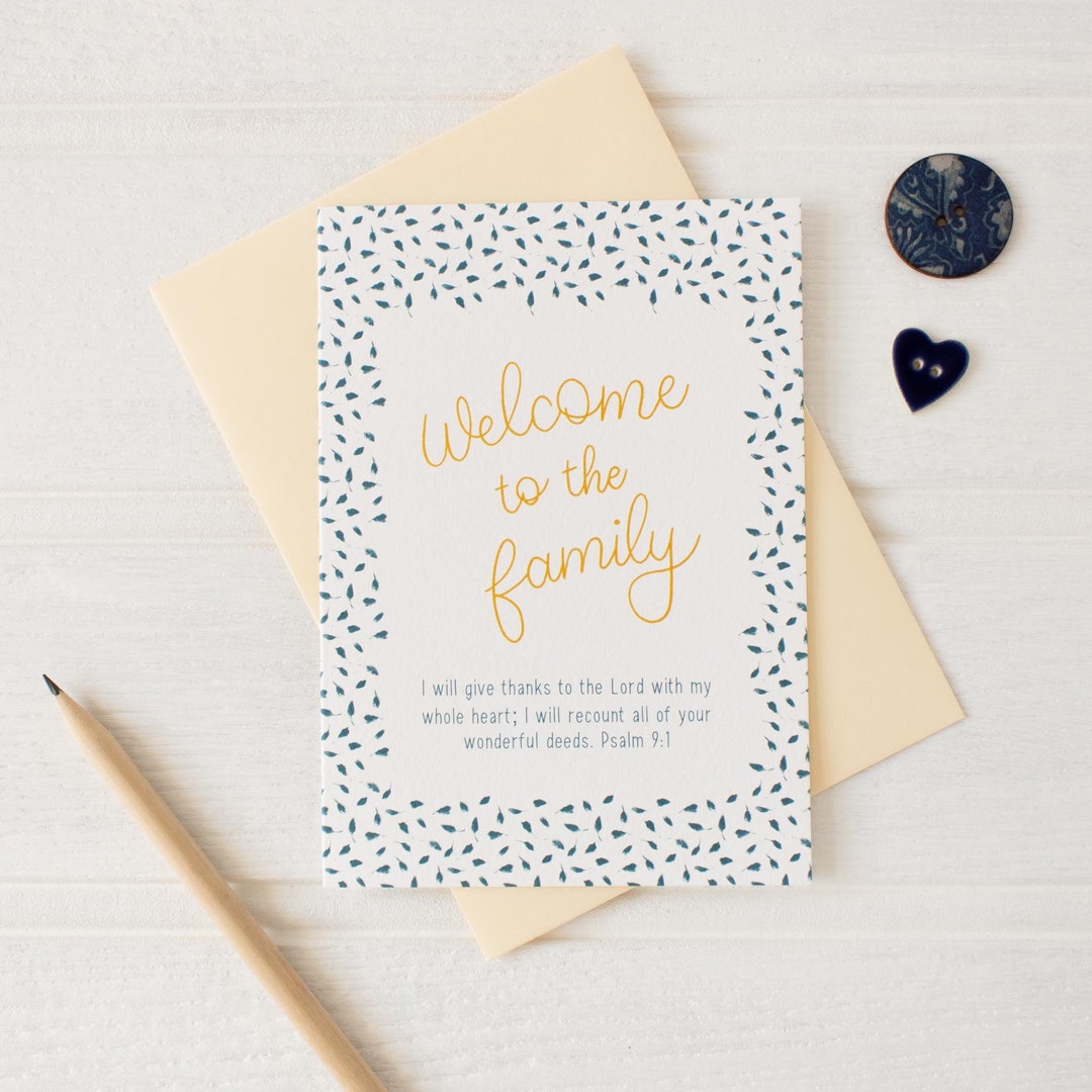 Welcome to the Family Card With Bible Verse | New Baby/child Card ...