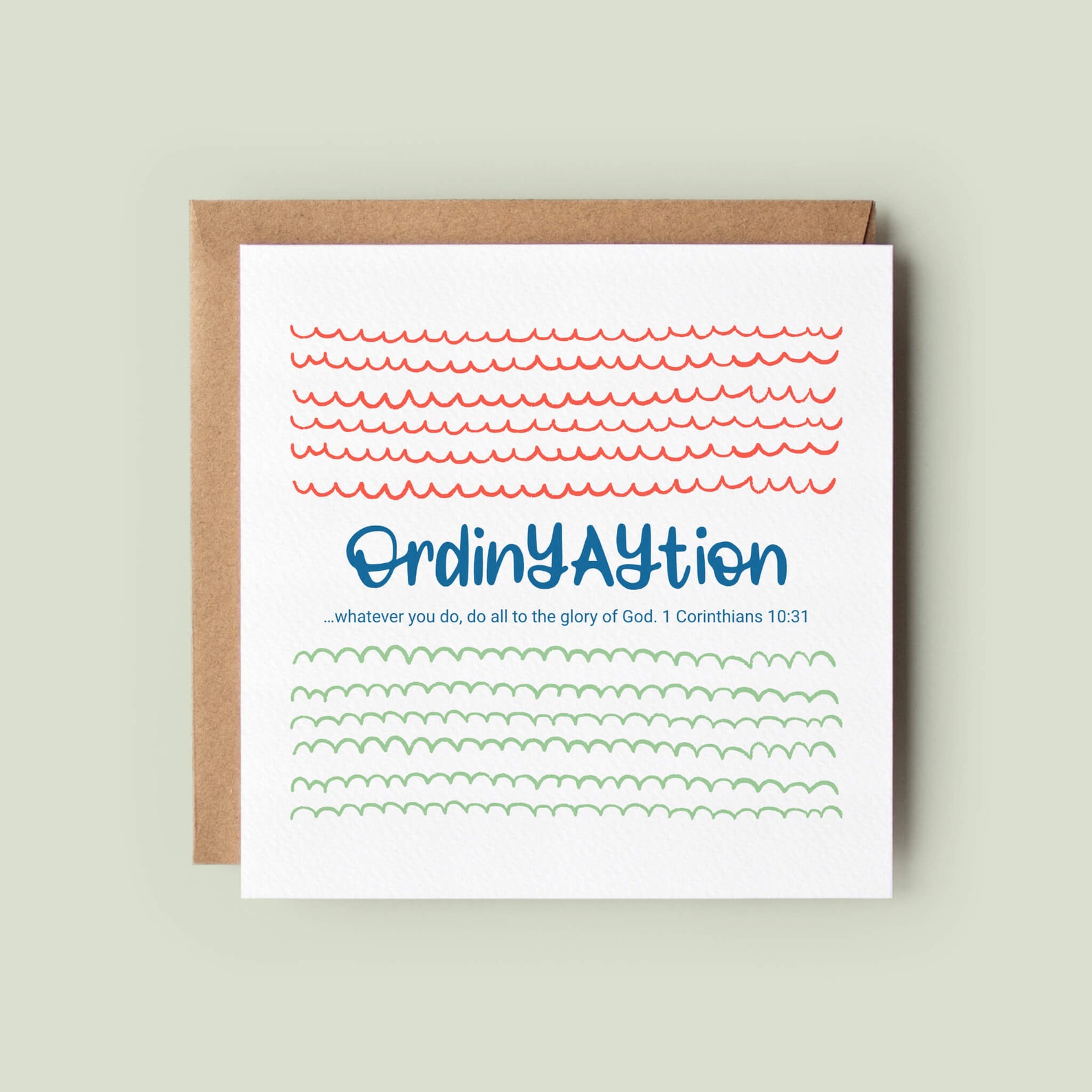 Cheerful Bible Verse Ordination Card Hand Lettered 1 Corinthians 10:31 ...