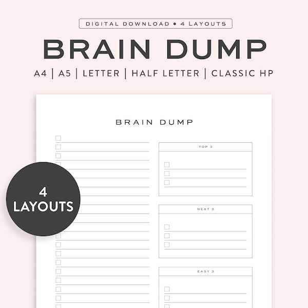 Brain Dump Journal Printable - Etsy