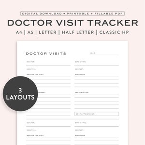Printable Doctor Visit Notes Doctor Visit Tracker Health - Etsy UK