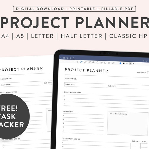 Printable Project Planner Fillable Productivity Planner and - Etsy