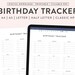 Printable Birthday Tracker, Fillable Birthday Log, Birthday List ...