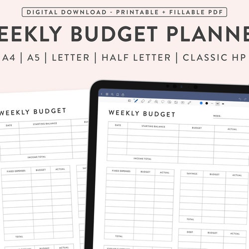 Printable Bi-weekly Budget Planner Fillable Undated - Etsy
