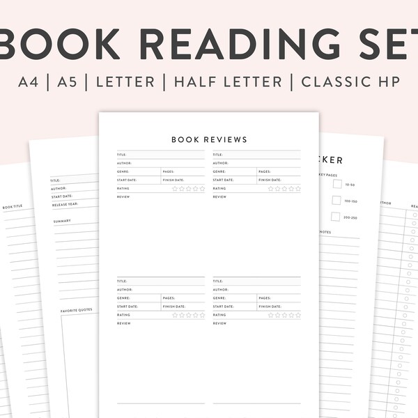 Reading Journal Printable A5 - Etsy