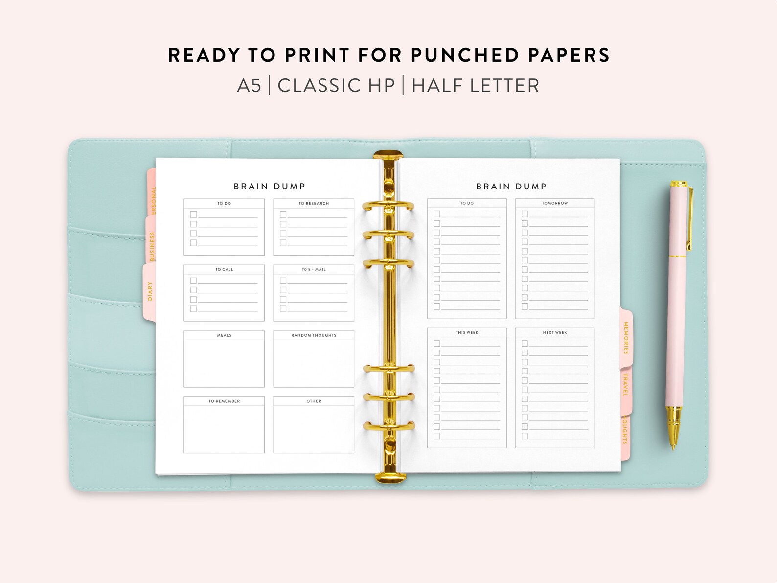 Printable Brain Dump Journal Thought Organizer Brain Dump - Etsy