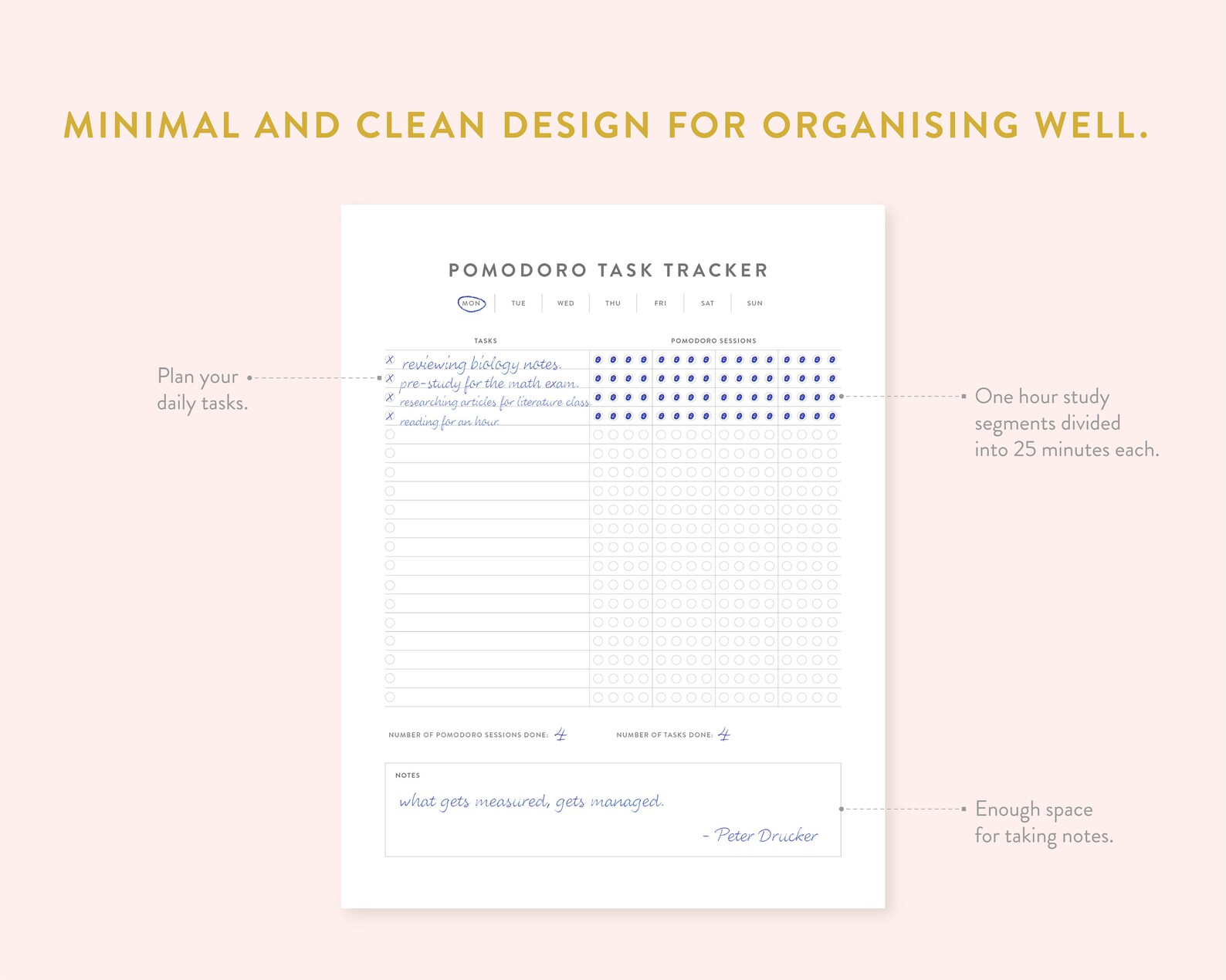 Printable Pomodoro Task Tracker Fillable Pomodoro Work and | Etsy UK