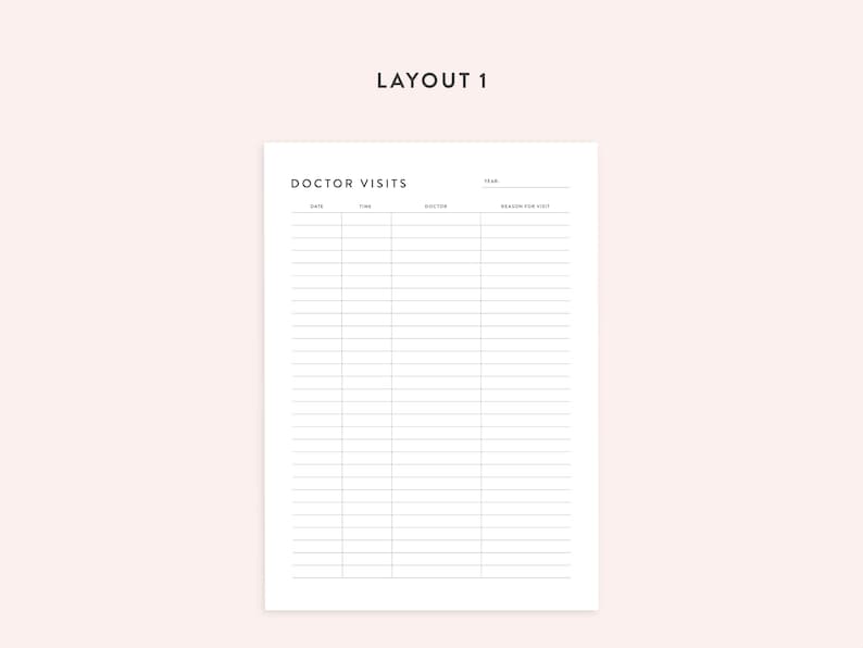 Printable Doctor Visit Notes Doctor Visit Tracker Health - Etsy